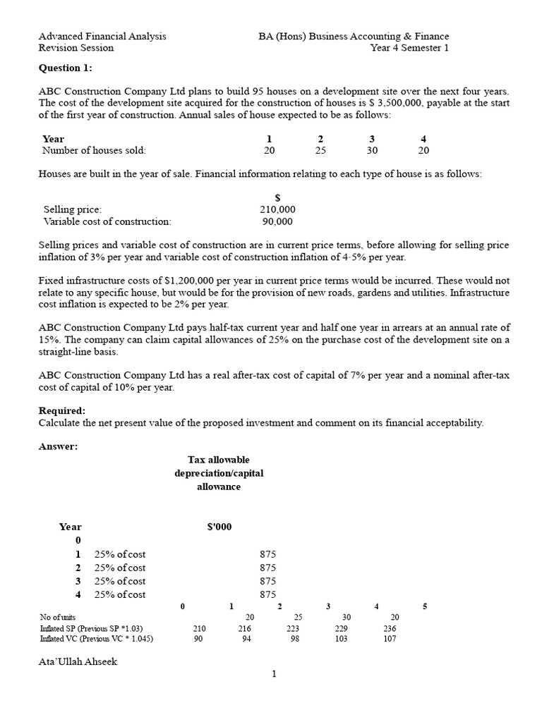 3.1 Class Revision - Upload With Answers | PDF | Net Present Value ... 3.1 Class Revision - Upload With Answers | PDF | Net Present Value ...
