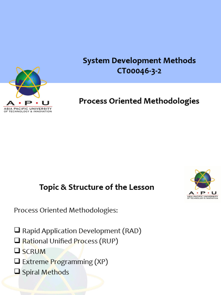 Week4 Process Oriented Methodologies | PDF | Scrum (Software Development) | Software Development ...