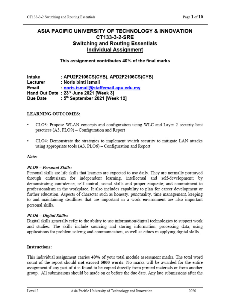 Switching and Routing Essentials Report | PDF | Computer Network ...