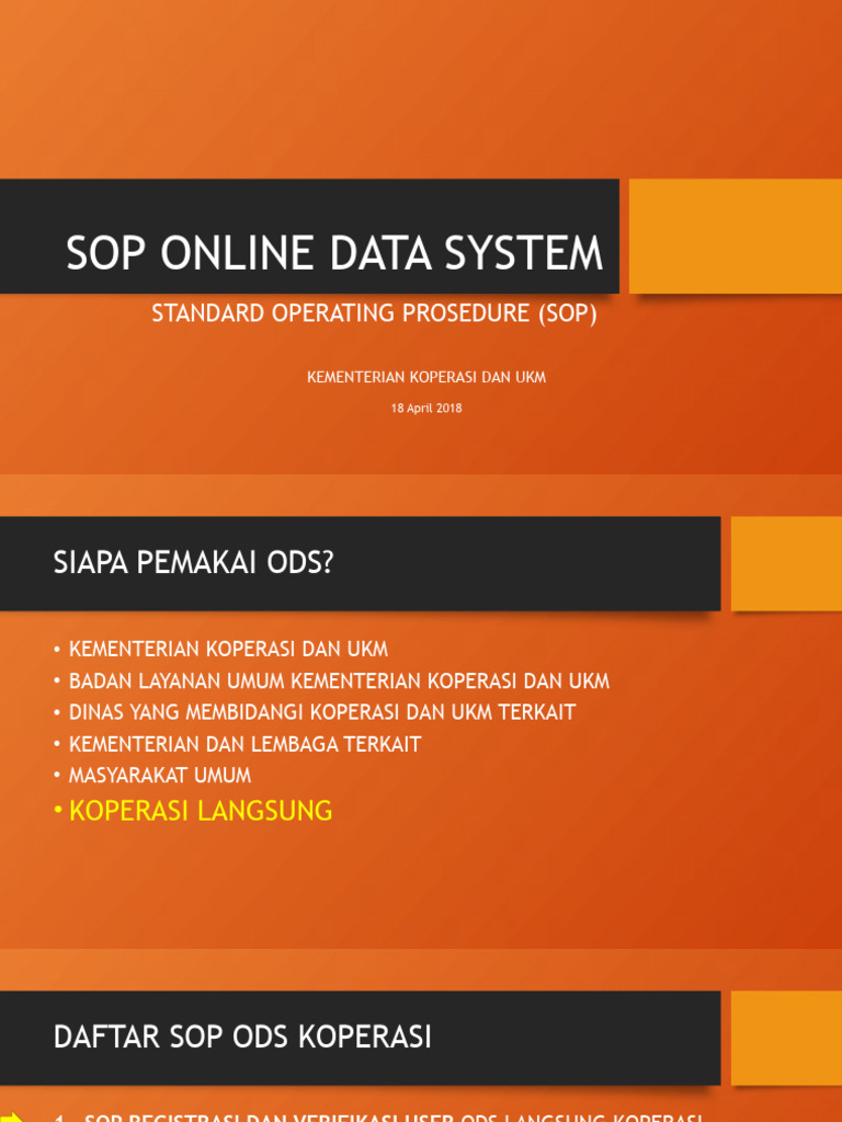 Slide Sop Ods Langsung Koperasi-Update 2-Editpalembang | PDF