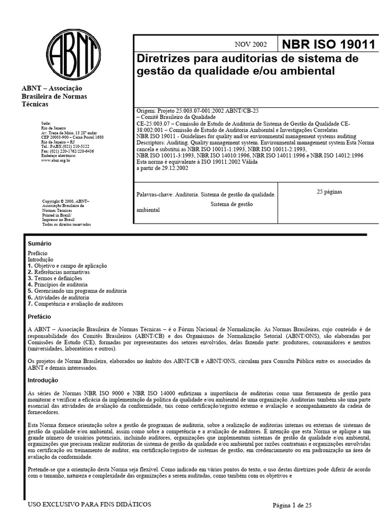 Iso 19011 | PDF | ISO 9000 | Gestão de qualidade