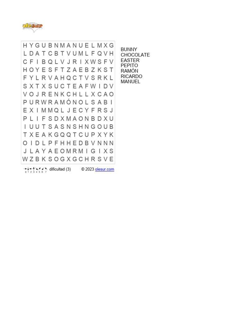 Easter Bunny Word Search Puzzle | PDF | Foreign Language Studies | Teaching Methods & Materials