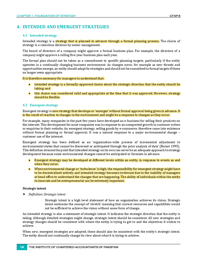 1.4 - Intended and Emergent Strategies | PDF | Emergence | Strategic ...