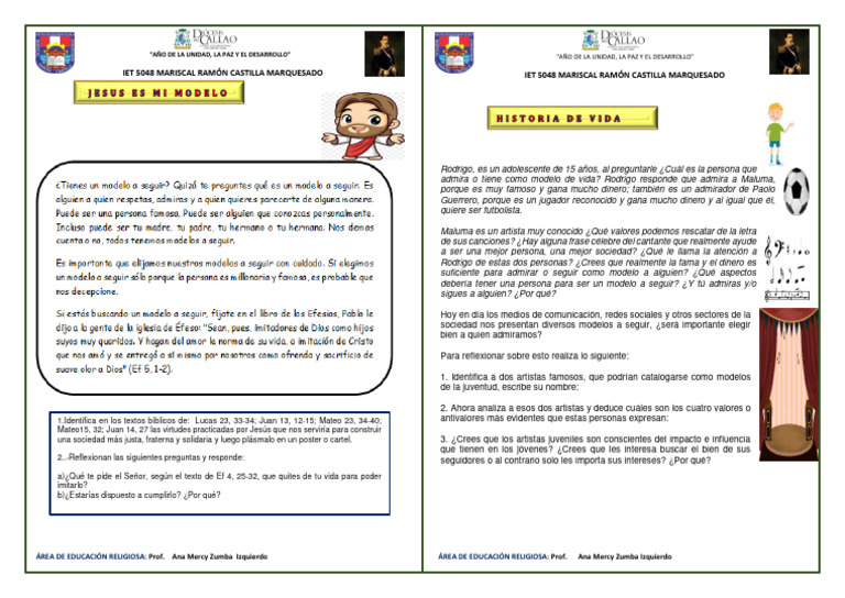 Ficha 1 Jesus Mi Modelo | PDF