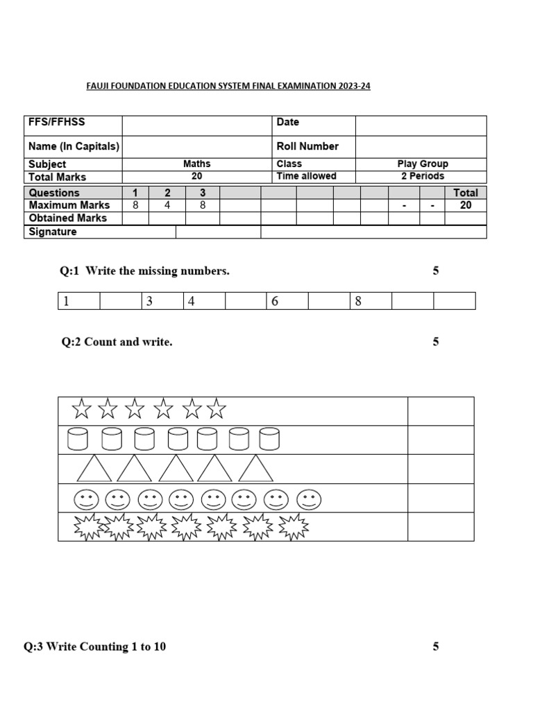 PG Class Maths Exam Paper 2023-24 | PDF
