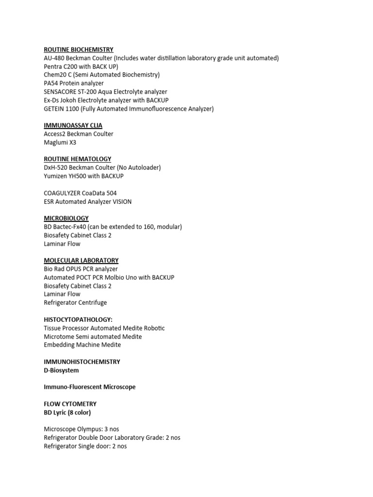 Lab Major Instruments | PDF | Computers