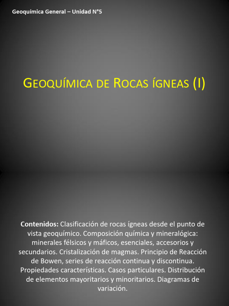 Geoquímica y Clasificación de Rocas Ígneas | PDF | Roca (geología ...