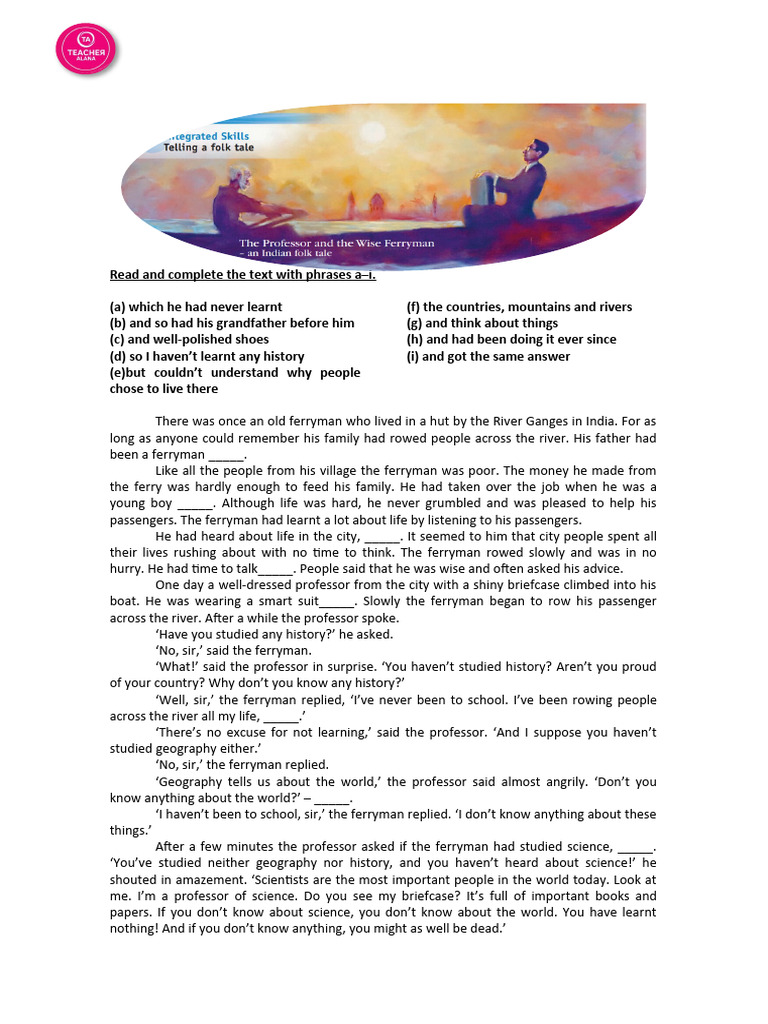 Reading - The Professor and The Ferryman - SV | PDF