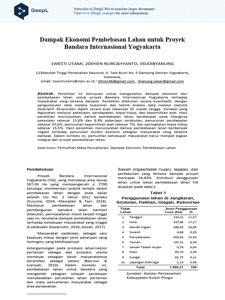 ID-Westi Utami, DKK - Economic Impacts of Land Acquisition For ...