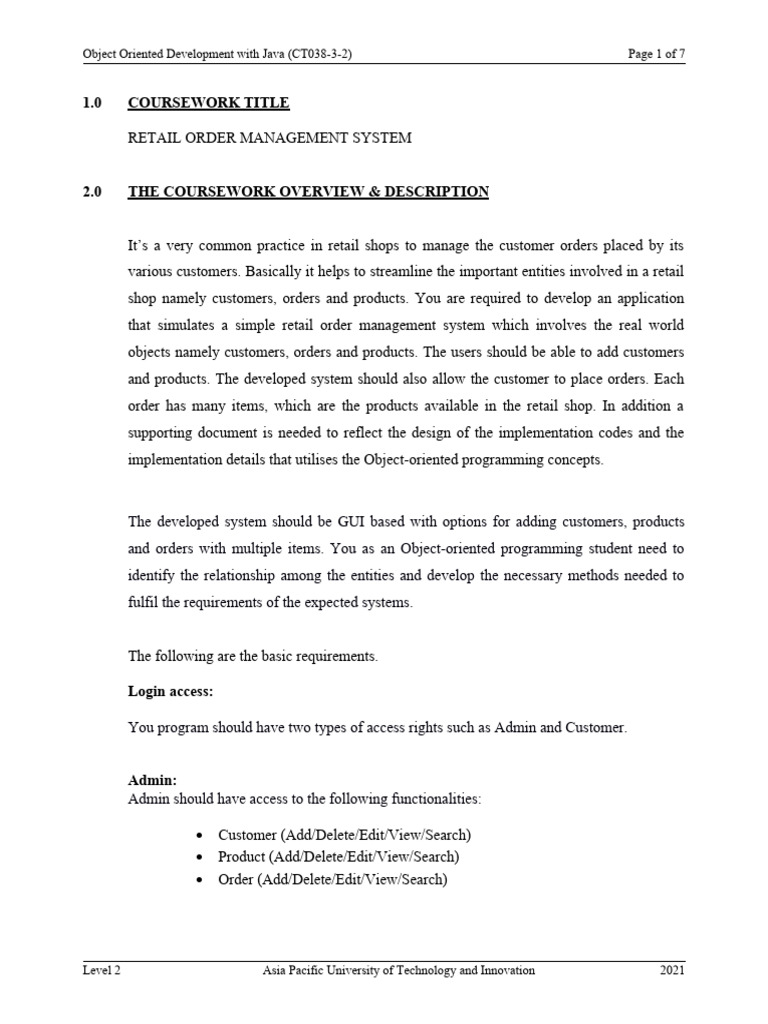 APU2F2106 APD2F2106 OODJ AsstQuestion Updated16jun21 | PDF | Object Oriented Programming ...