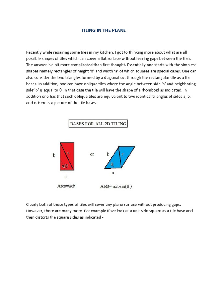 Tiling of Planes | PDF | Area | Rectangle