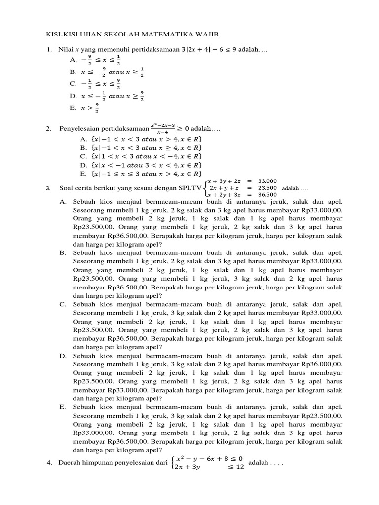 Kisi-Kisi Us Matjib | PDF | Metode & Bahan Ajar