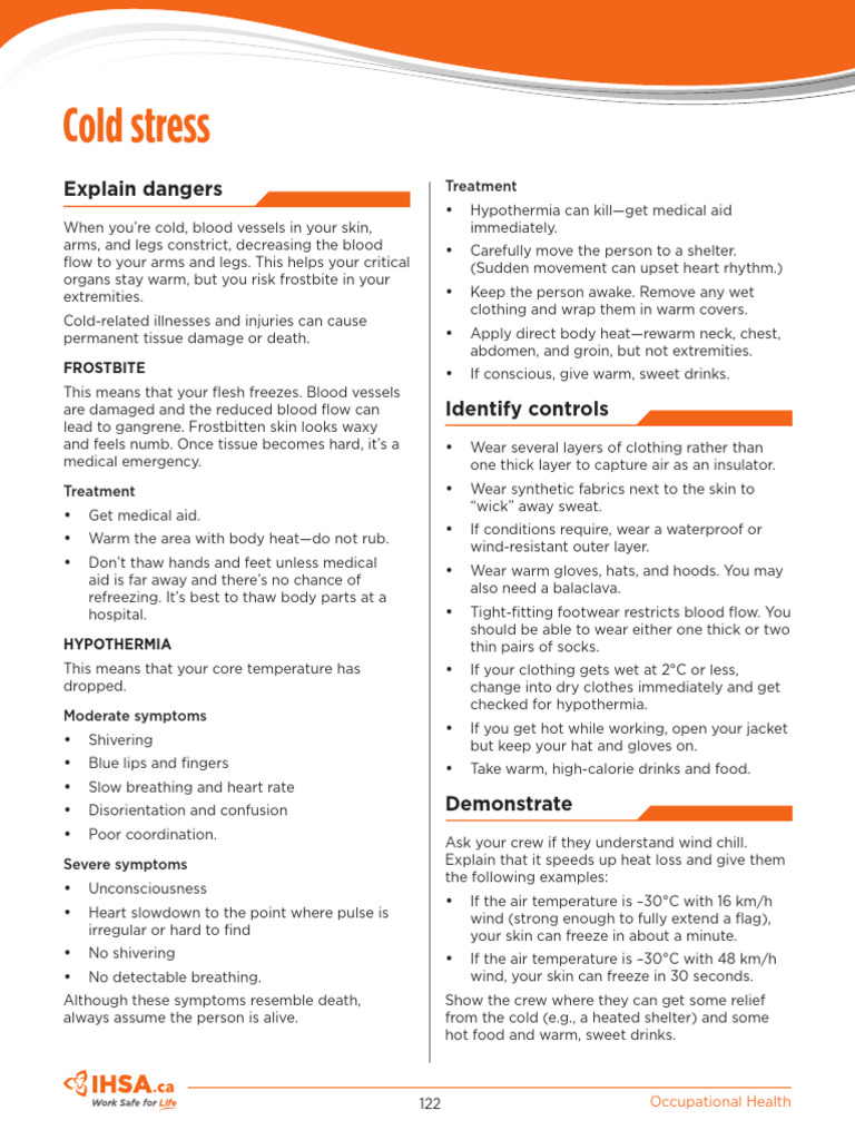 Cold Stress | PDF | Hypothermia | Clinical Medicine