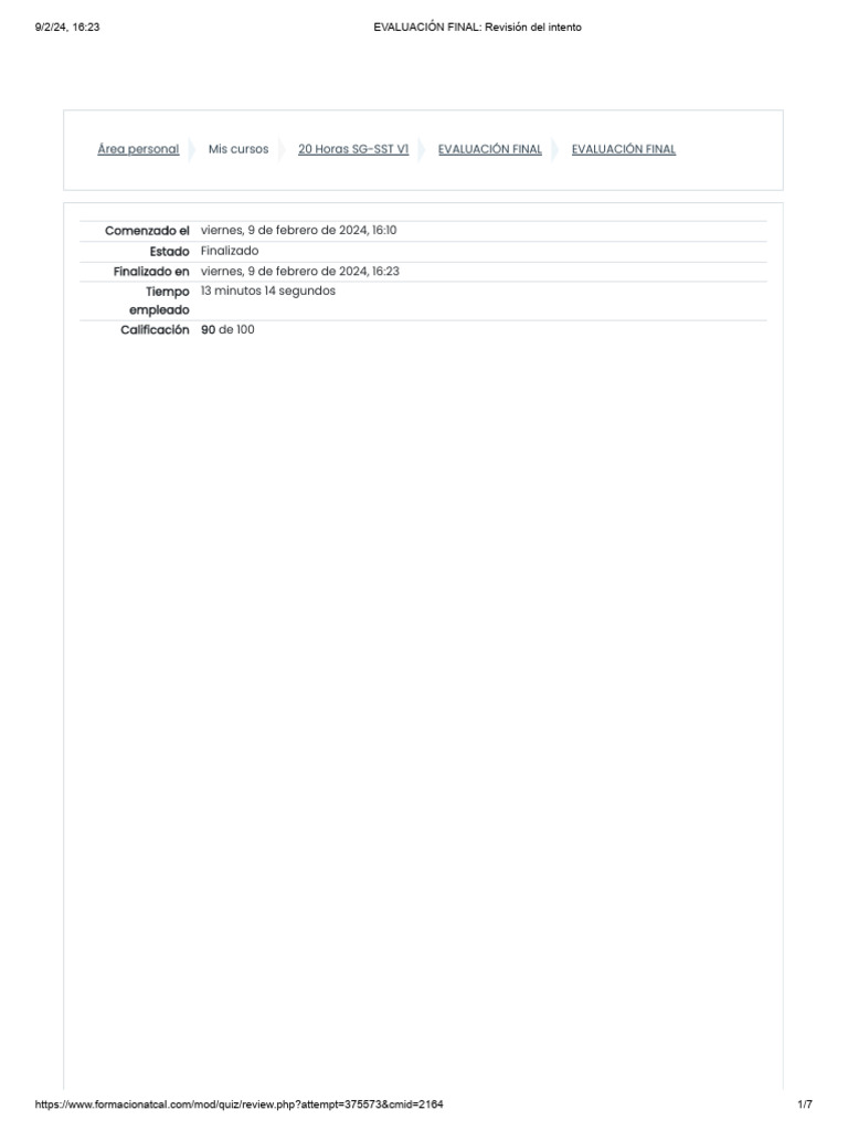 EVALUACIÓN FINAL MR - Revisión Del Intento | PDF | Laboratorios