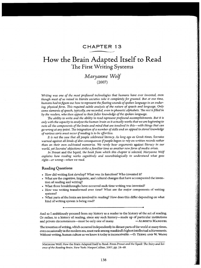 How The Brain Adapted Itself To Read | PDF