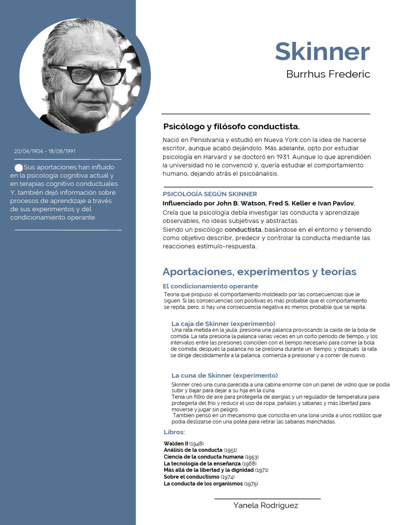Teoría del conductismo de Skinner | PDF | Sicología | Behaviorismo