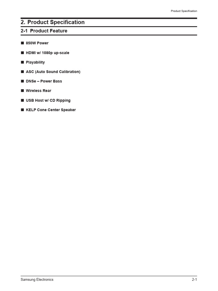 Product Specification | PDF | Loudspeaker | Hdmi