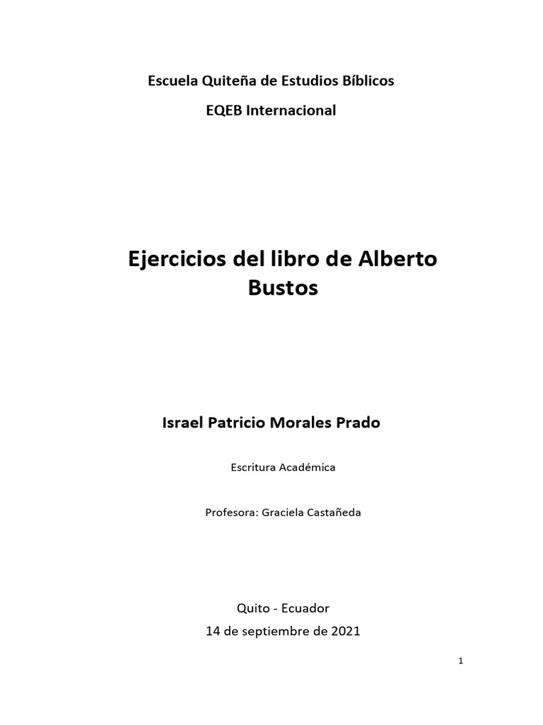 Israel Morales - Ejercicios Del Libro de Alberto Bustos | PDF ...