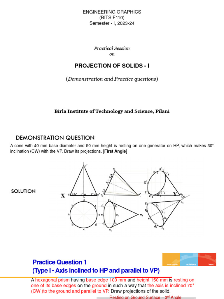 Projection of Solids in Engineering Graphics | PDF | Cartesian ...