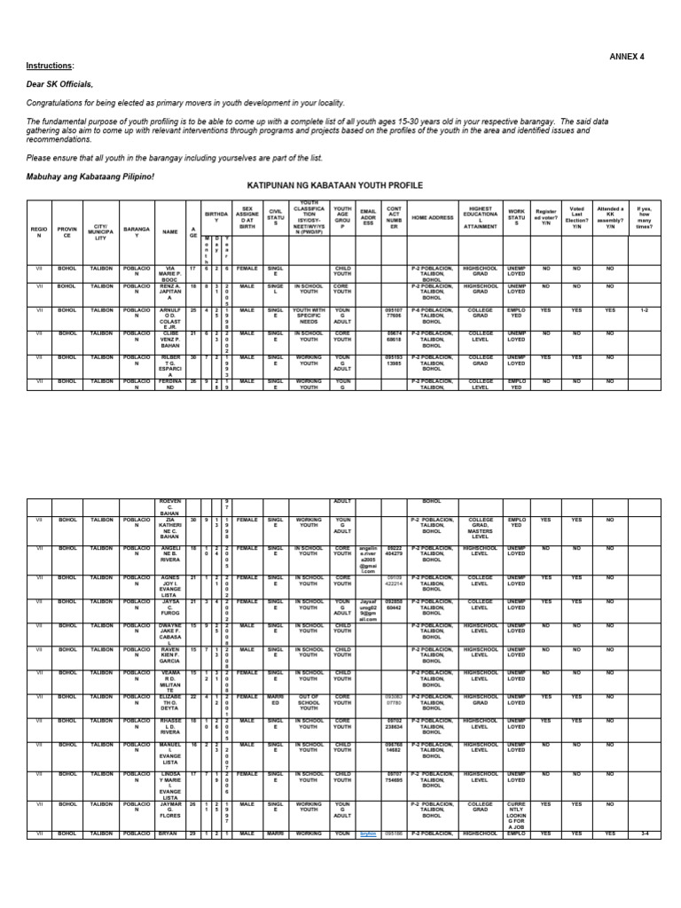 SK Poblacion KK Profiling | PDF | Youth | Youth Organizations