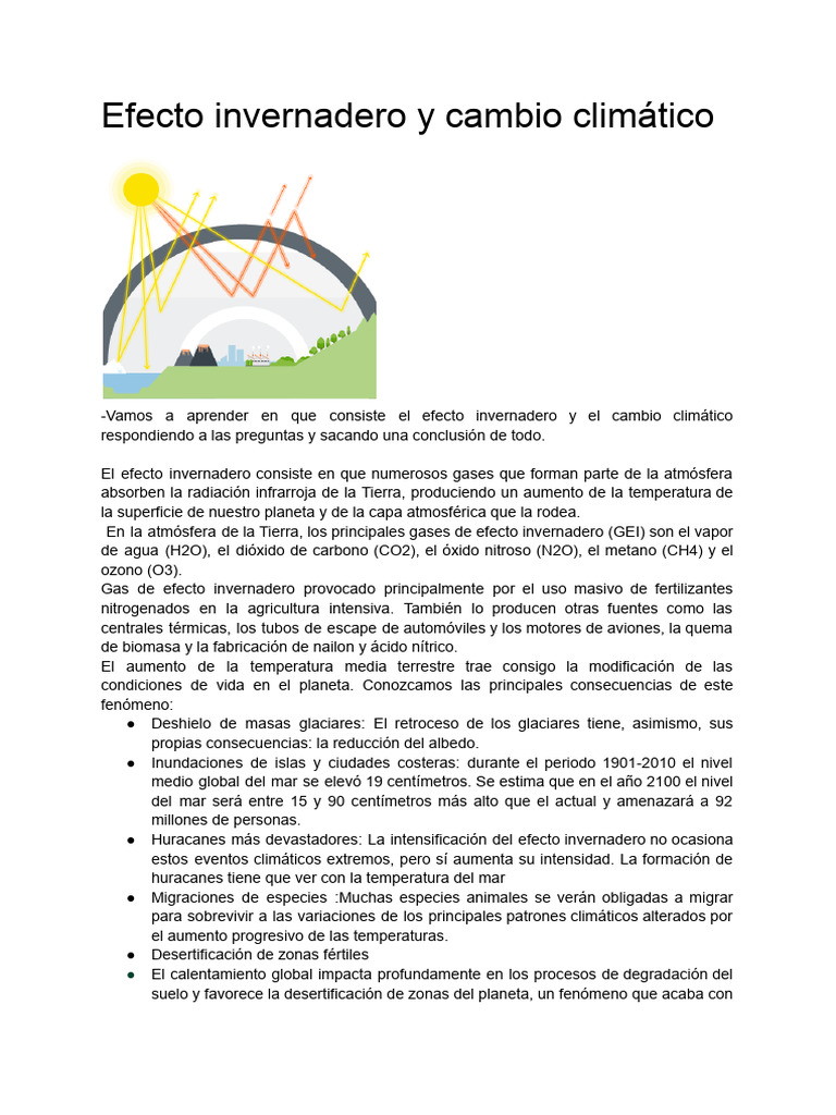 Efecto Invernadero | PDF | Gases de efecto invernadero | Tierra