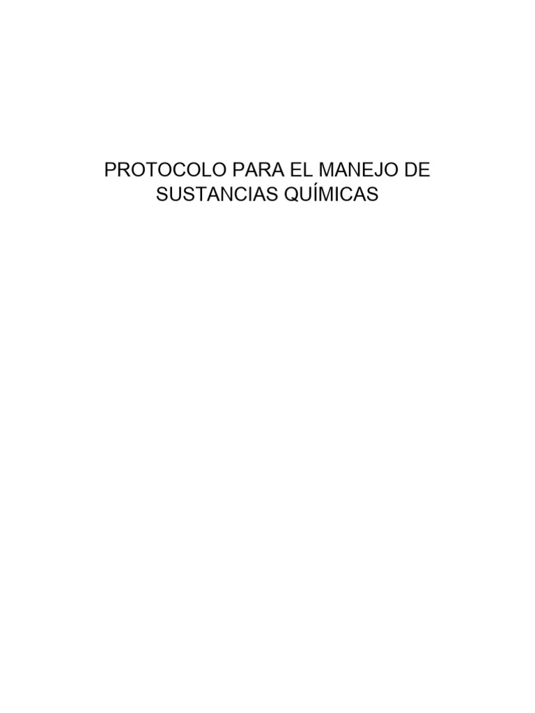 Protocolo de Manejo de Sustancias Químicas | PDF | Toxicidad | Gases