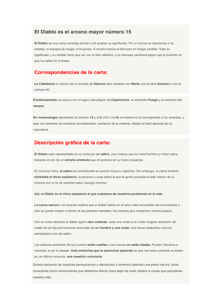 15.-El Diablo - Arcano Mayor 15 | PDF