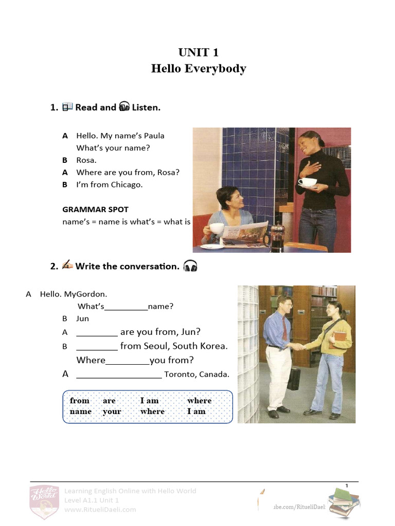 UNIT 1 - Belajar Bahasa Inggris Dari Nol - WWW - RitueliDaeli.com ...