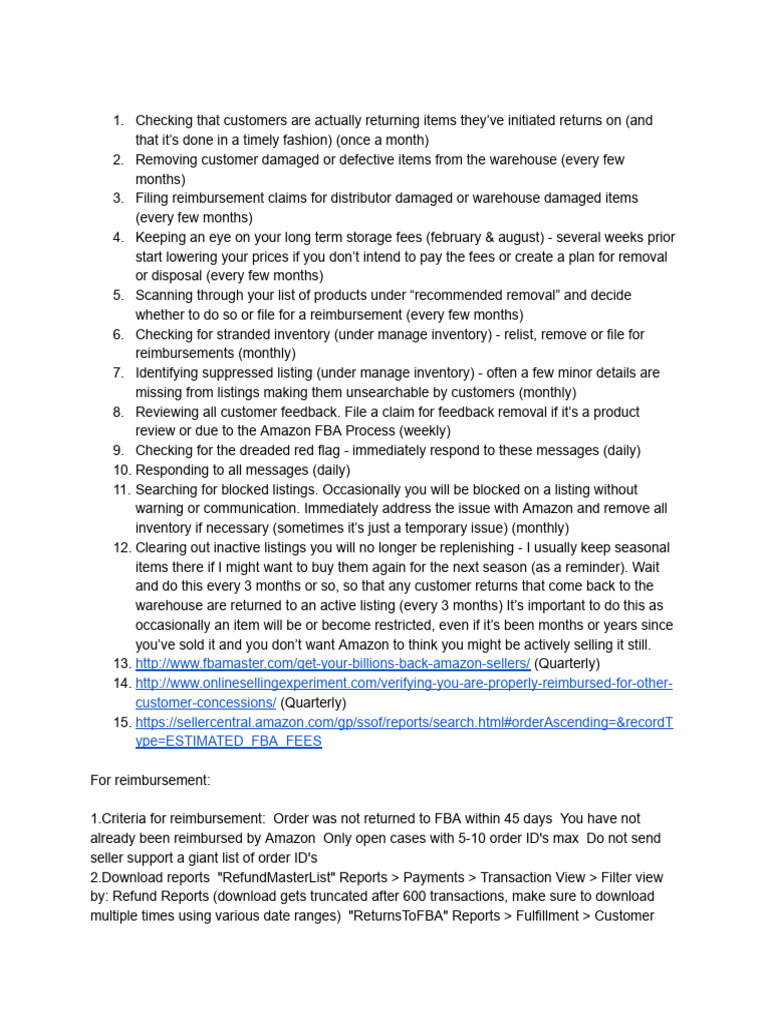 Amazon 'Housekeeping List' | PDF | Inventory | Warehouse