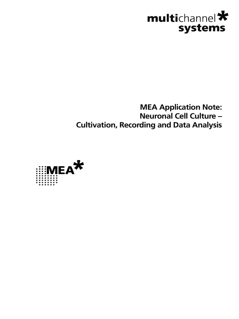 MEA-Application Note - Neuronal Cell Culture | PDF | Neural Oscillation ...