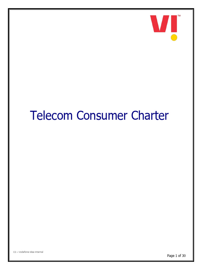 VIL Telecom Consumer Charter ENG | PDF | Prepaid Mobile Phone | Indemnity