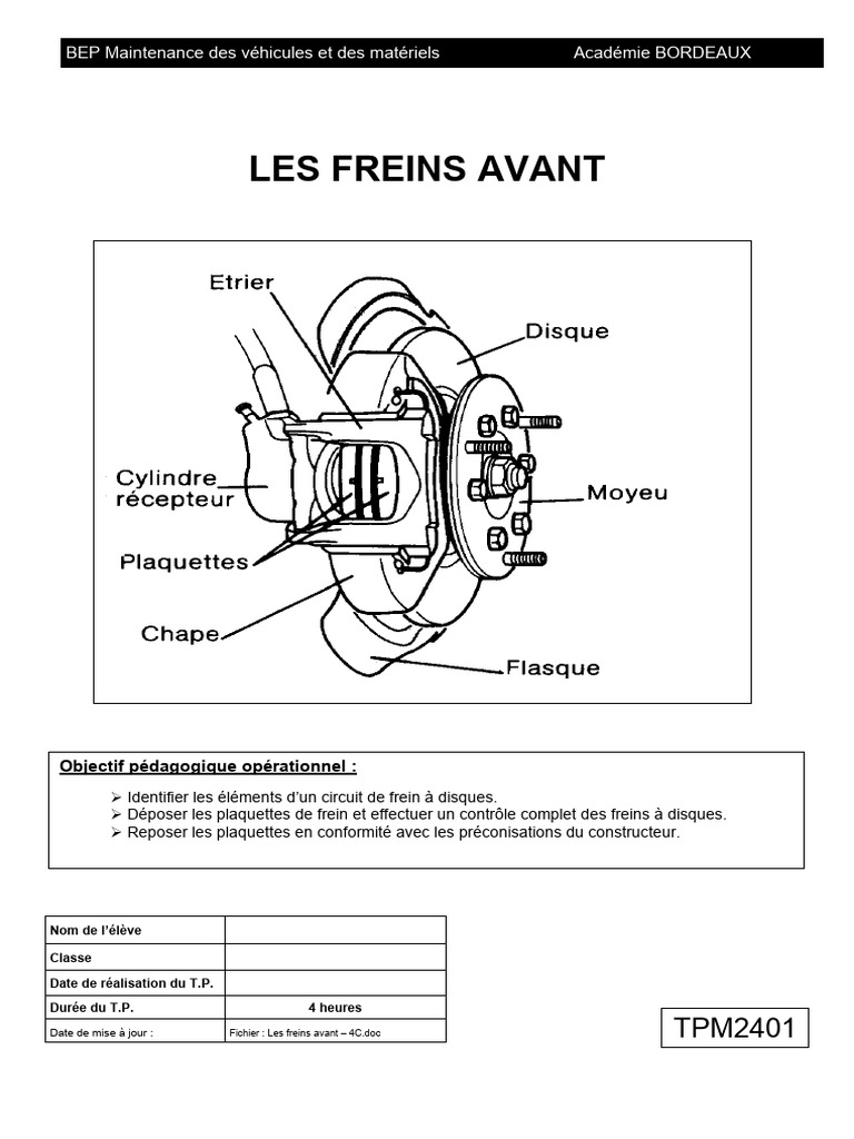 4C - Les - Freins - Avant | PDF | Frein | Piston