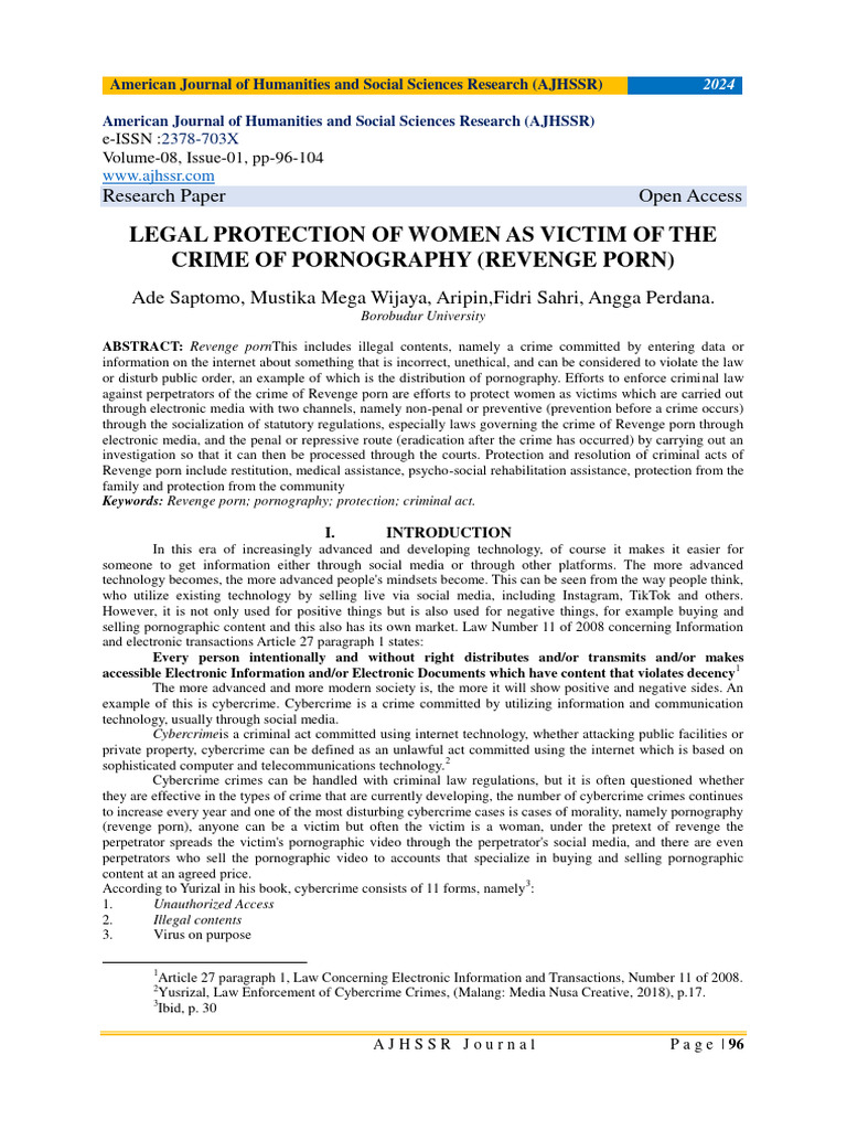 Legal Protection Against Revenge Porn | PDF | Cybercrime | Crimes