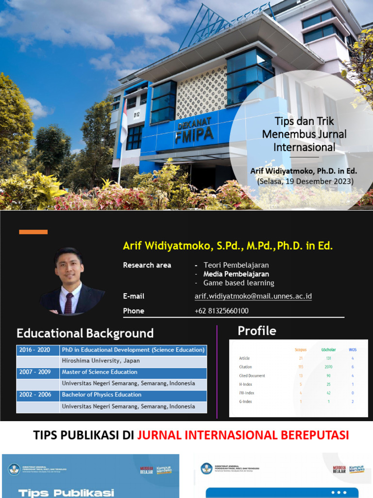 Tips Dan Trik Menembus Jurnal Internasional - 19 Desember 2023 | PDF
