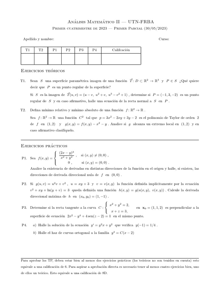 An Alisis Matem Atico II - UTN-FRBA | PDF | Física Matemática ...