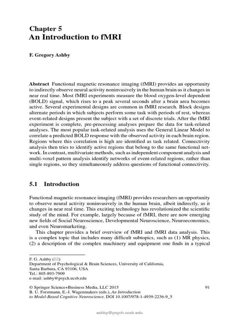 3 - Ashby (2015) An Introduction To fMRI | PDF | Functional Magnetic ...