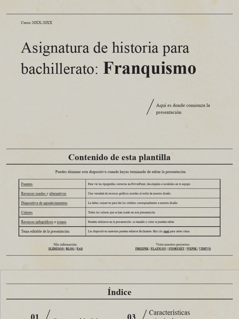 History Subject For High School - Francoism by Slidesgo | PDF ...
