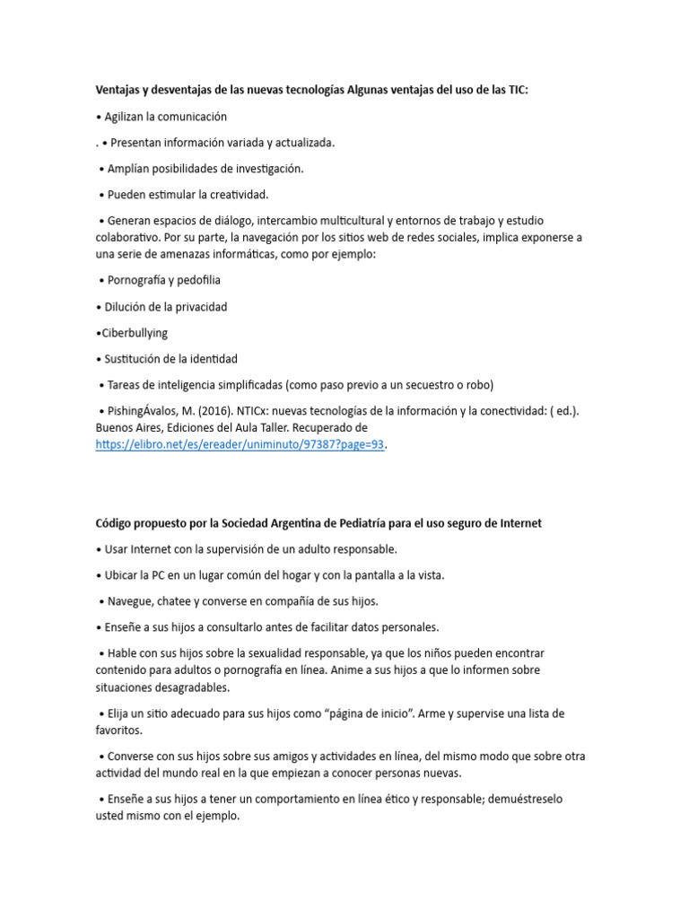 Ventajas y Desventajas de Las Nuevas Tecnologías Algunas Ventajas Del ...