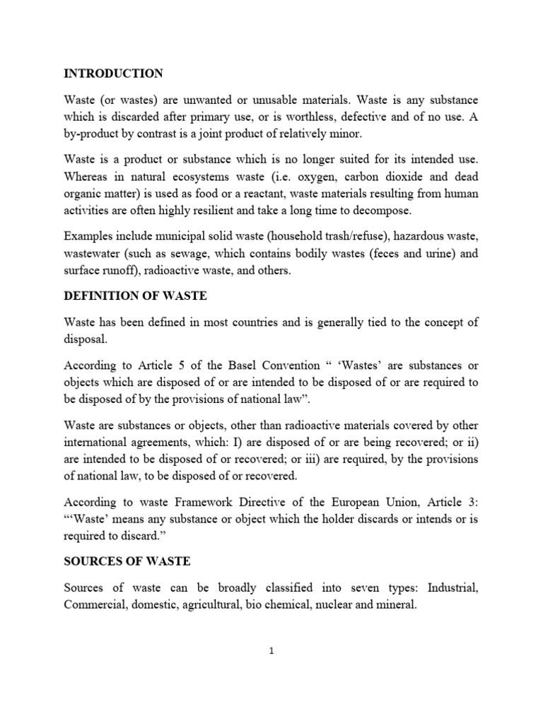 Introduction of Waste | Download Free PDF | Waste | Recycling