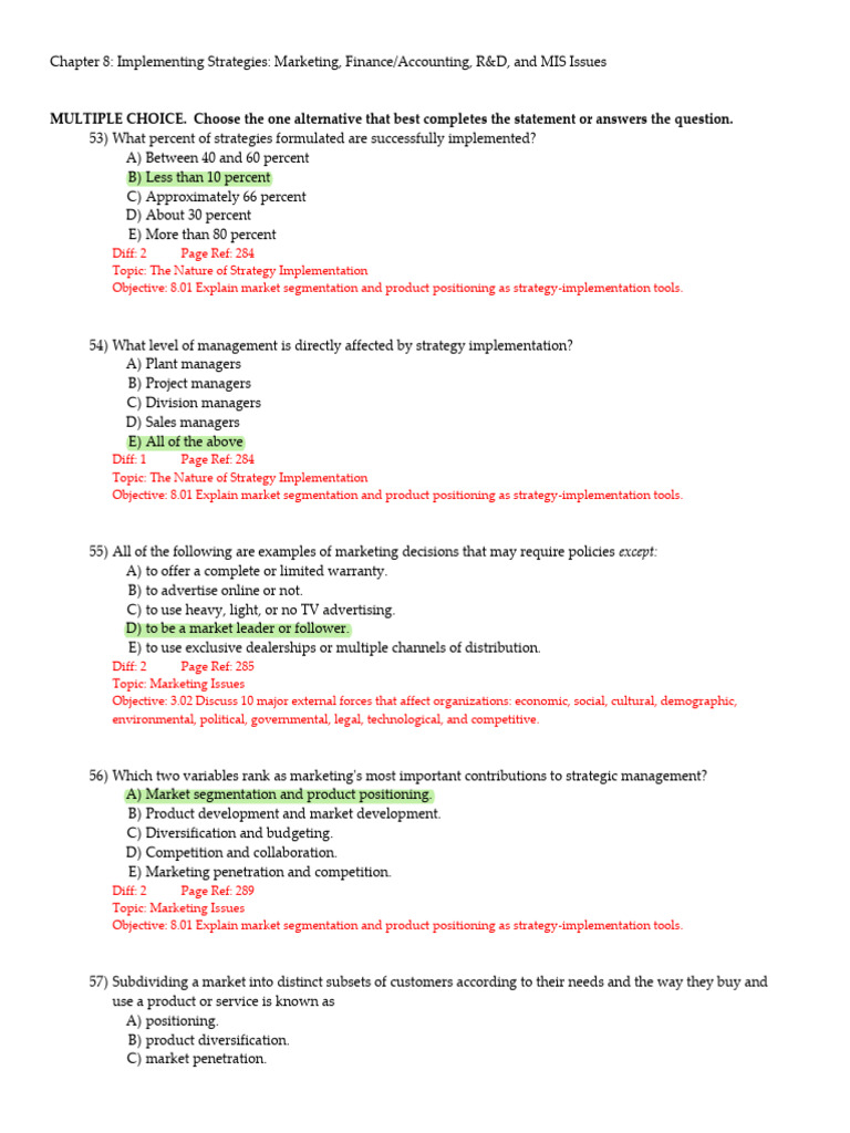 Chapter - 8. MCQ | PDF | Marketing | Stocks
