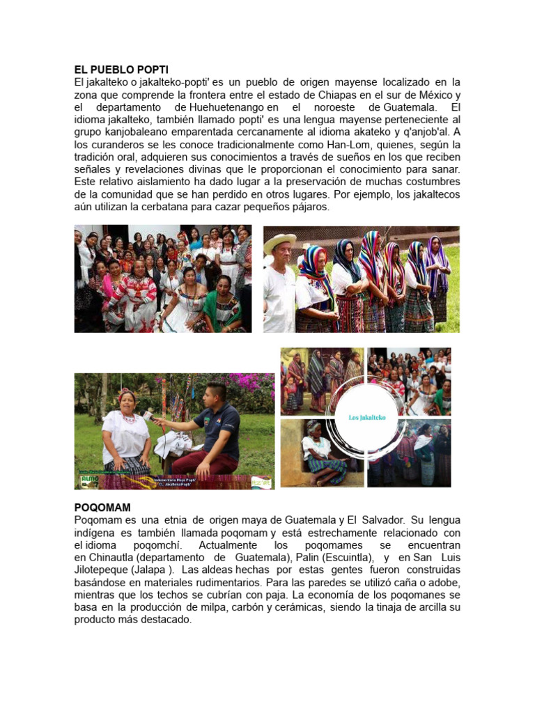El Pueblo Popti | PDF | Cultura de las Americas | Pueblos Indígenas de ...