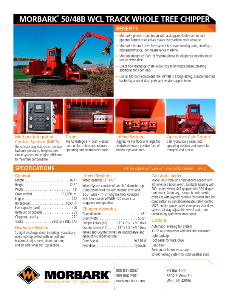 Morbark - 5048B WCL Track Whole Tree Chipper | PDF | Manufactured Goods ...