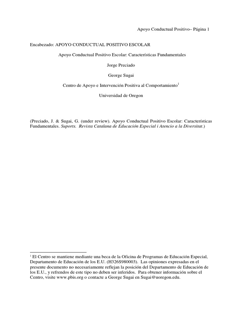 Apoyo_Conductual_Positivo | PDF | Comportamiento | Enseñando Apoyo_Conductual_Positivo | PDF | Comportamiento | Enseñando