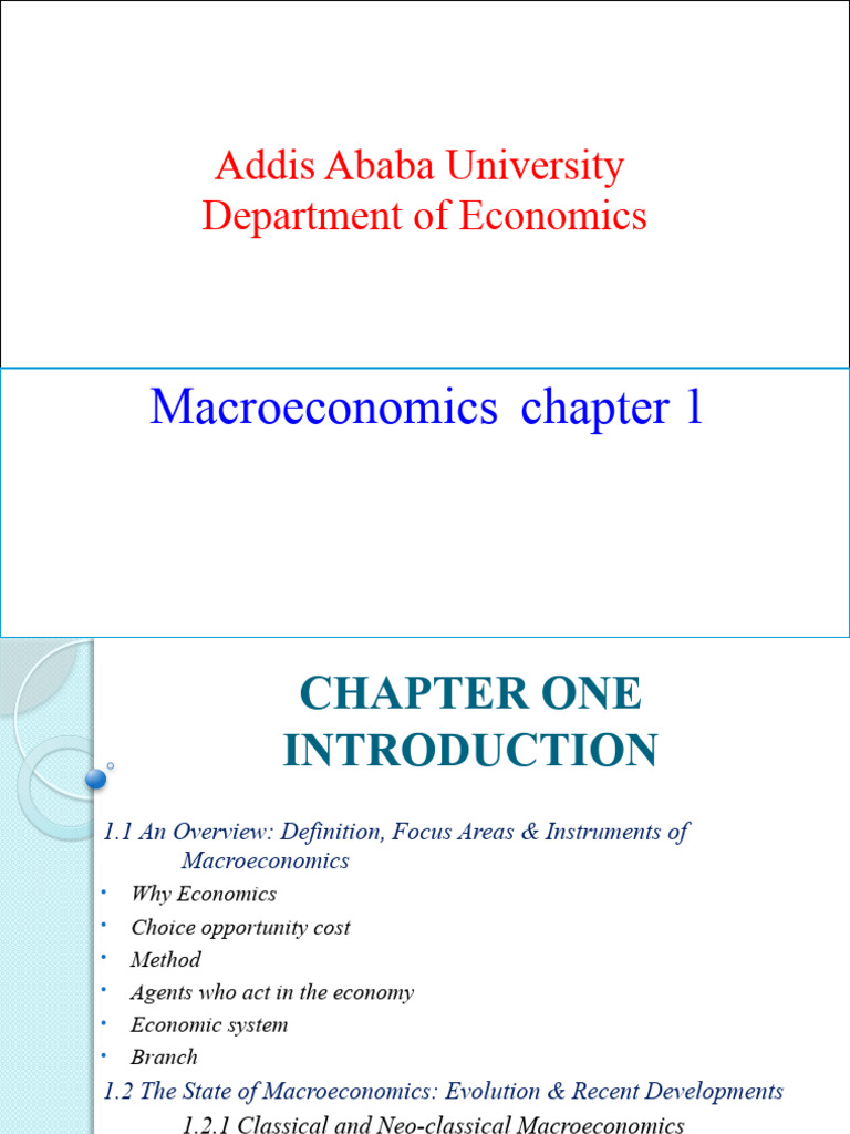 Chapter One1 | PDF | Macroeconomics | Economics