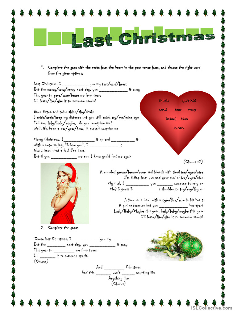 Last Christmas Song Worksheet | PDF | Grammar | Linguistics