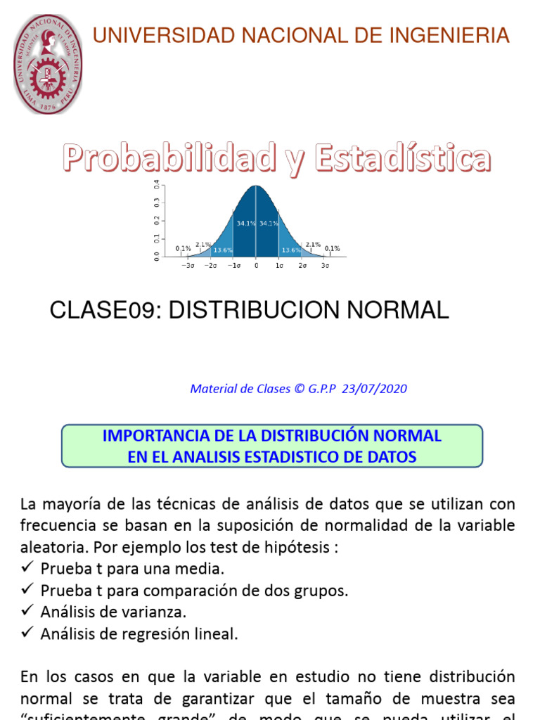 Clase 9 (Distribucion Normal) | PDF | Distribución normal | Media