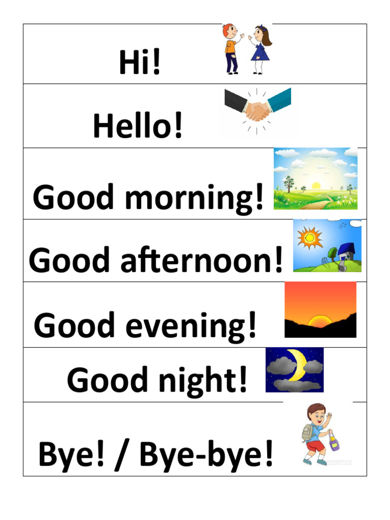 Greetings FLASHCARDS | PDF