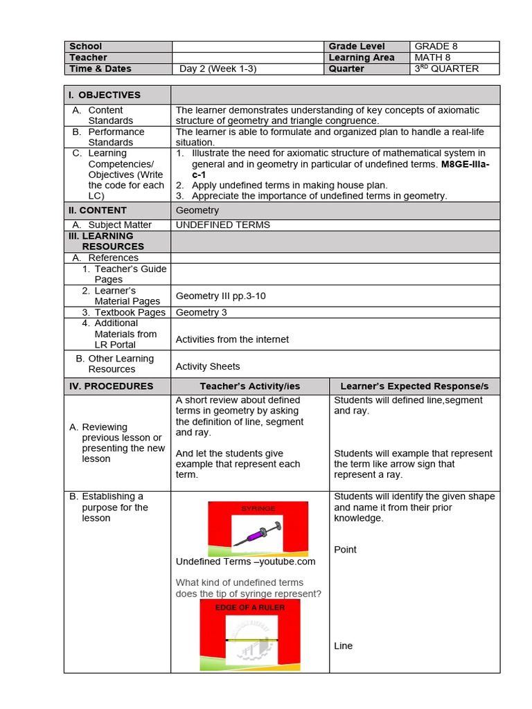 Undifined Terms | PDF | Geometry | Mathematics