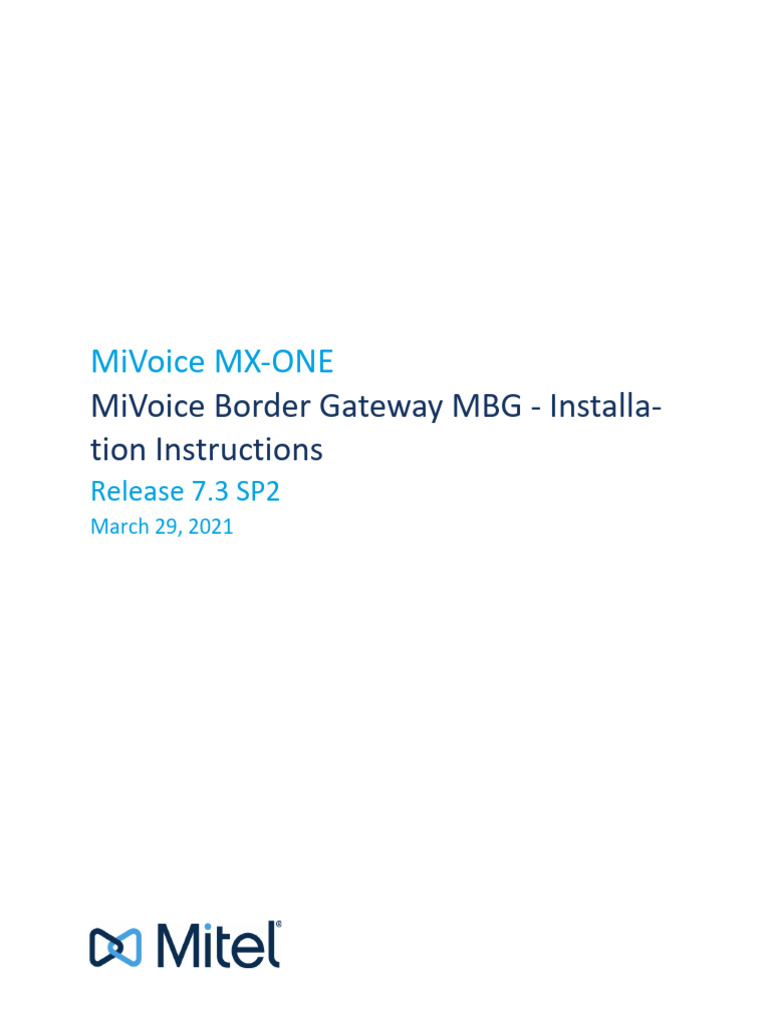 Mivoice Mx-One: Mivoice Border Gateway MBG - Installa-Tion Instructions | PDF | Session ...