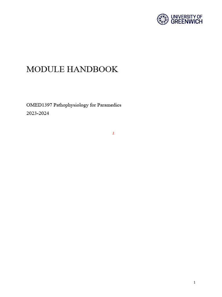 Module Handbook 2023-2024 | PDF | Paramedic | Learning